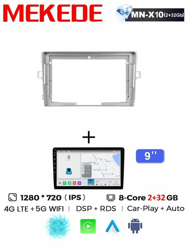 Магнитола 9" Mekede MN X10 Pro 2/32 Gb Toyota Verso R20 2009-2018 F1 carplay