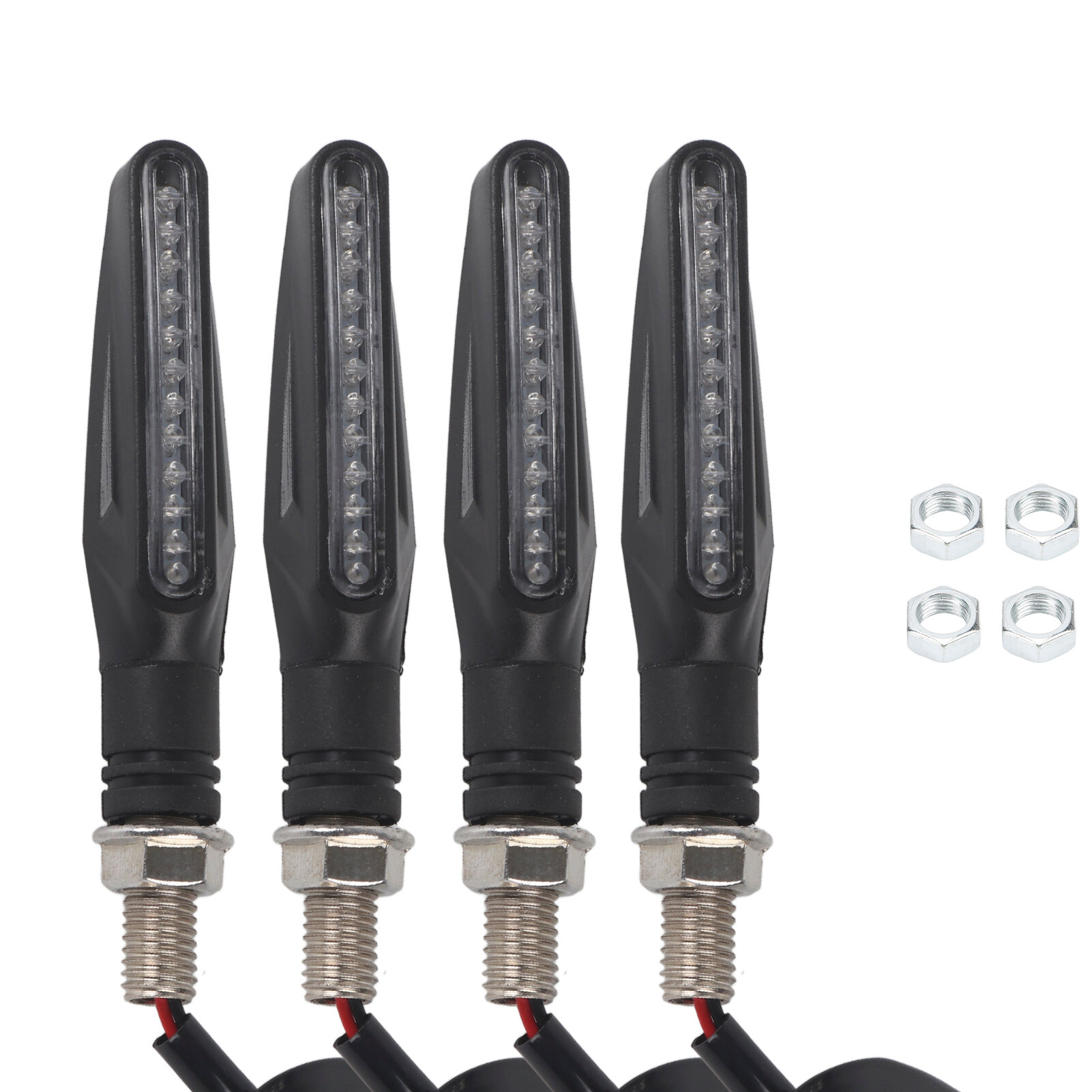 4Pcs Motorcycle LED Turn Signals Daytime Running Lights Front Rear Indicators 12V Amber