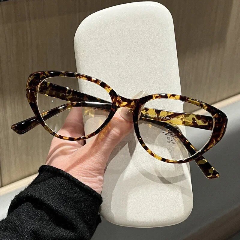 KLASSNUM Женские очки «кошачий глаз» -4.0 Leopard, -350, Коричневый