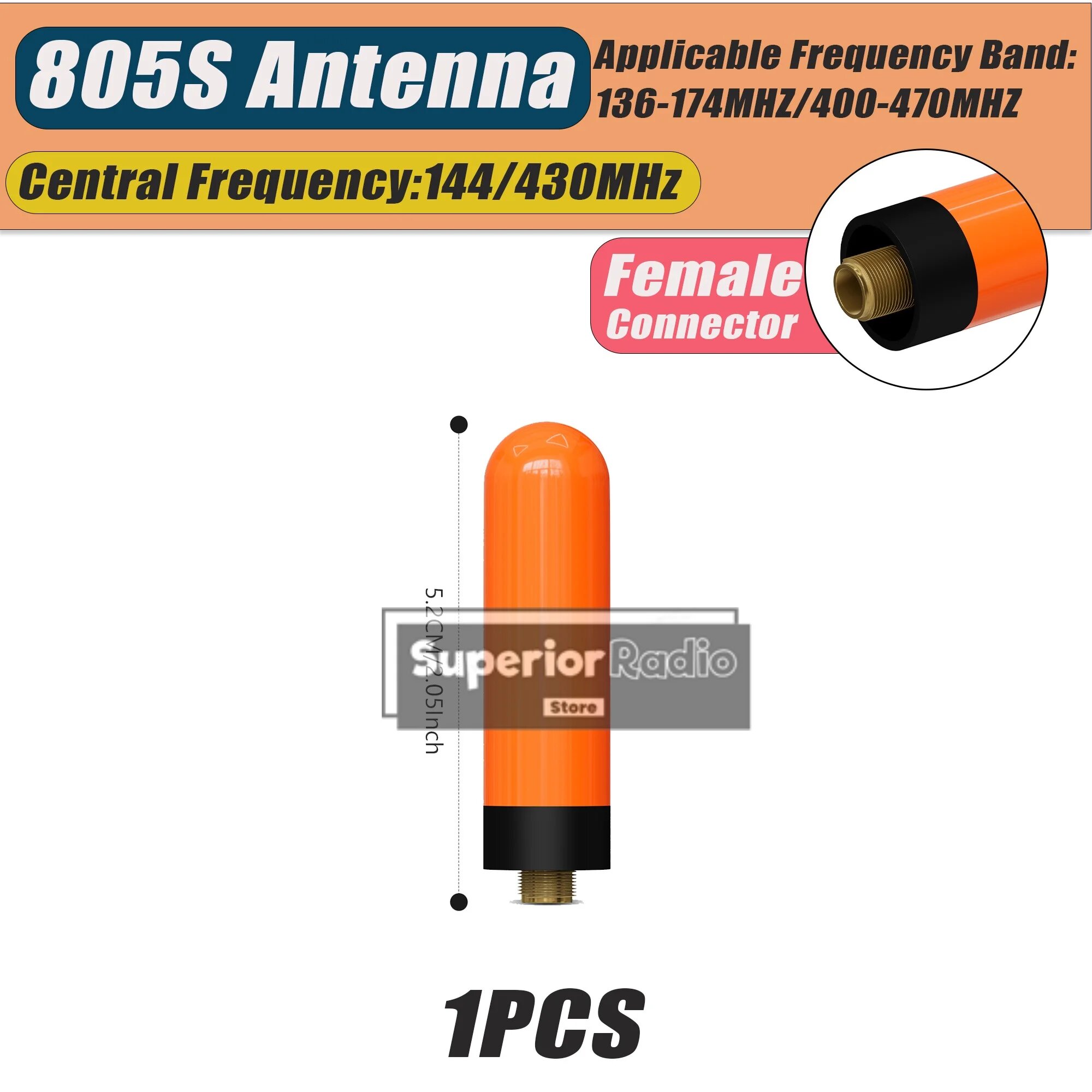 1/2/5 шт. 805S мини-антенна SMA-папа/SMA-F/BNC разъем 5 см двухдиапазонный VHF UHF 1PCS-Female