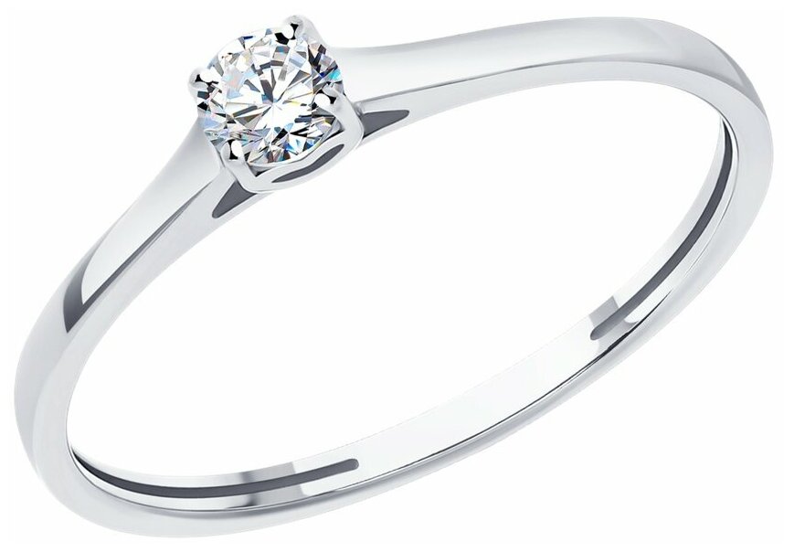 Кольцо помолвочное, белое золото, 585 проба, бриллиант