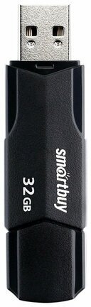Флеш-диск 32GB SMARTBUY Clue USB 2.0, черный, SB32GBCLU-K