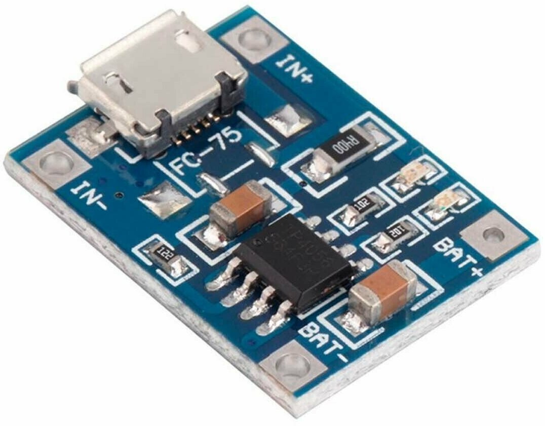 Модуль заряда аккумуляторов TP4056 (micro USB)