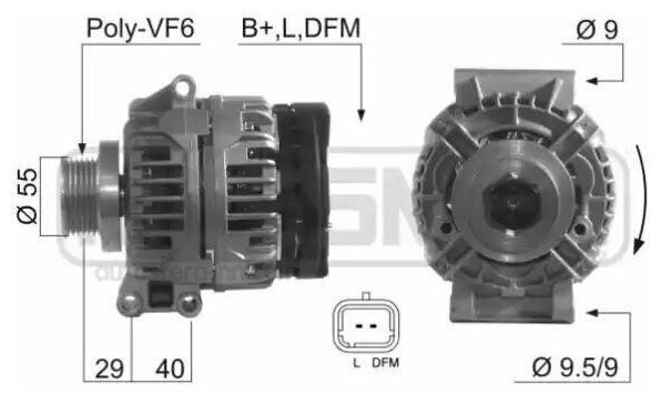 ERA 210397 генератор! 98A\ Renault Logan/Megane/Clio 1.4-2.0i/D 98>