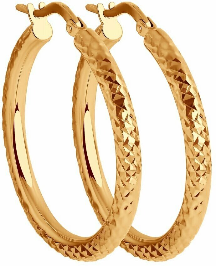 Серьги конго, красное золото, 585 проба