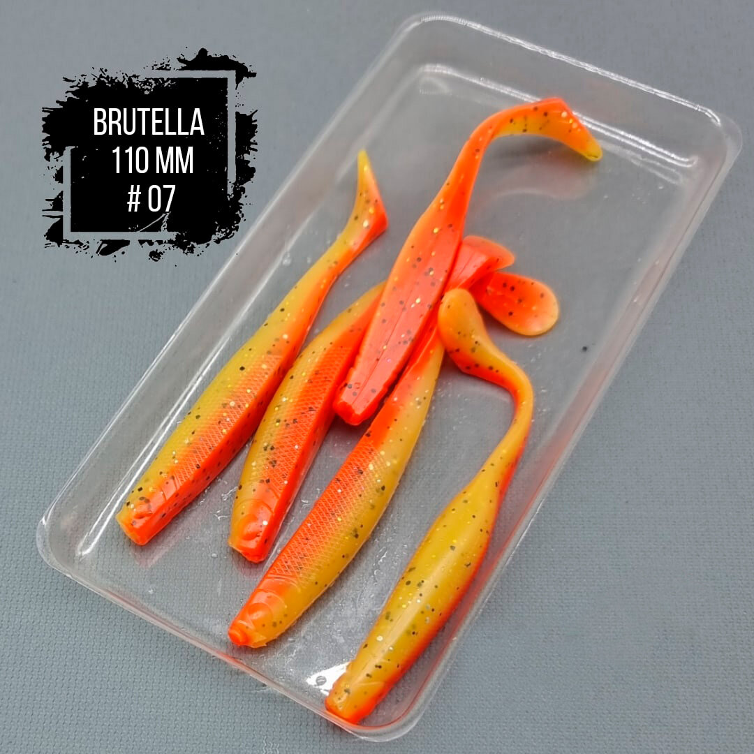 Силиконовая приманка (виброхвост) RIBALUBE BRUTELLA 110мм #07 упаковка 5 шт.