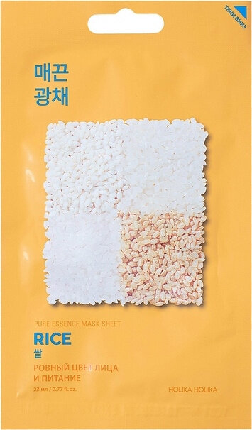 Тканевая маска против пигментации Pure Essence Mask Sheet Rice, рис Holika Holika, 1 шт/упк