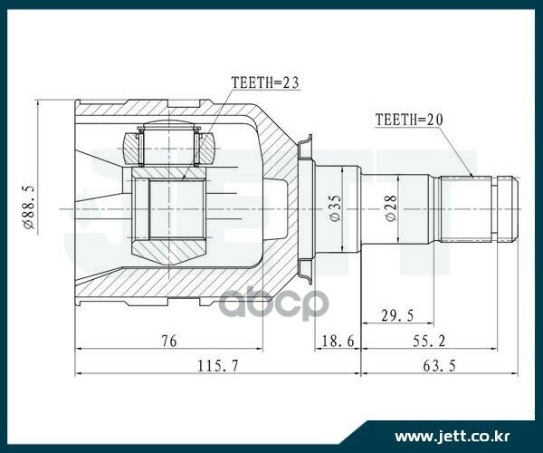 ШРУС внутренний JETT V40-9005 JETT арт. V40-9005