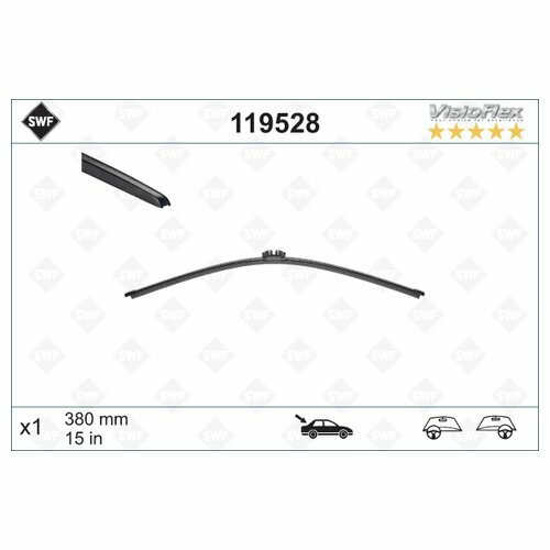 Задний стеклоочиститель SWF VisioFlex Rear 528 Swf 119528 для Audi A1 (2010-2018), Audi A4 (2015-н. в.), Audi A4 allroad (2016-н. в.)