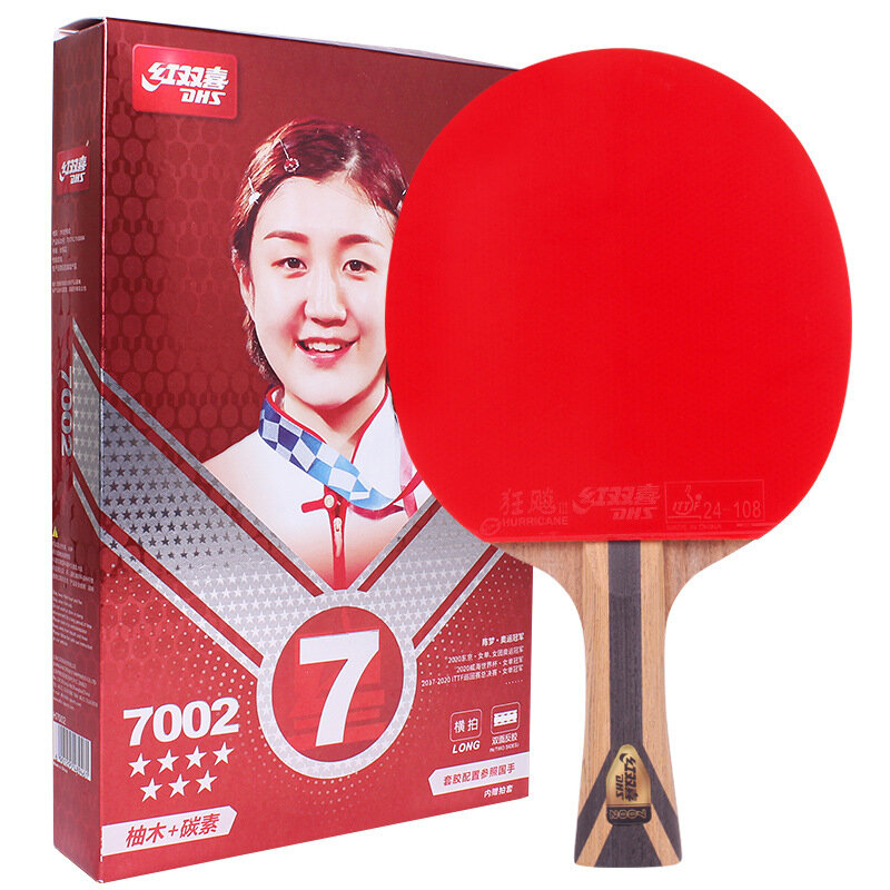 Ракетка DHS Red Double Happiness, с карбоновой подошвой, для настольного тенниса