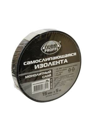Лента самослипающая черная монолитный слой 15ммх5м - PROFFI 305-026 (AVIORA) (код заказа 16406 И)