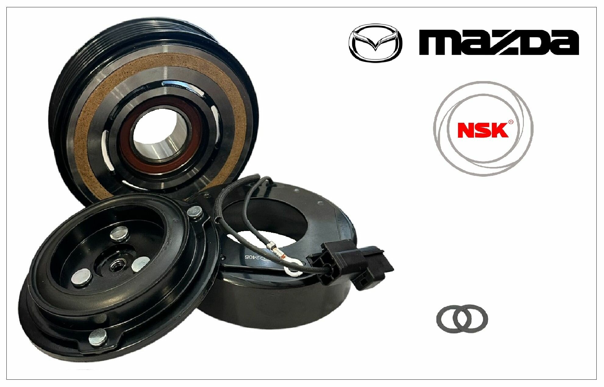 Муфта компрессора кондиционера на японском подшипнике NSK Mazda 3, CX-5, 6