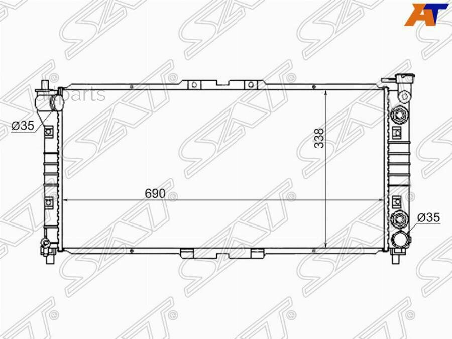 SAT SG-MZ0002-V4 Радиатор Mazda 626 92-02 / Capella 92-02 / Cronos 91-95 / Efini MS-6 91-94