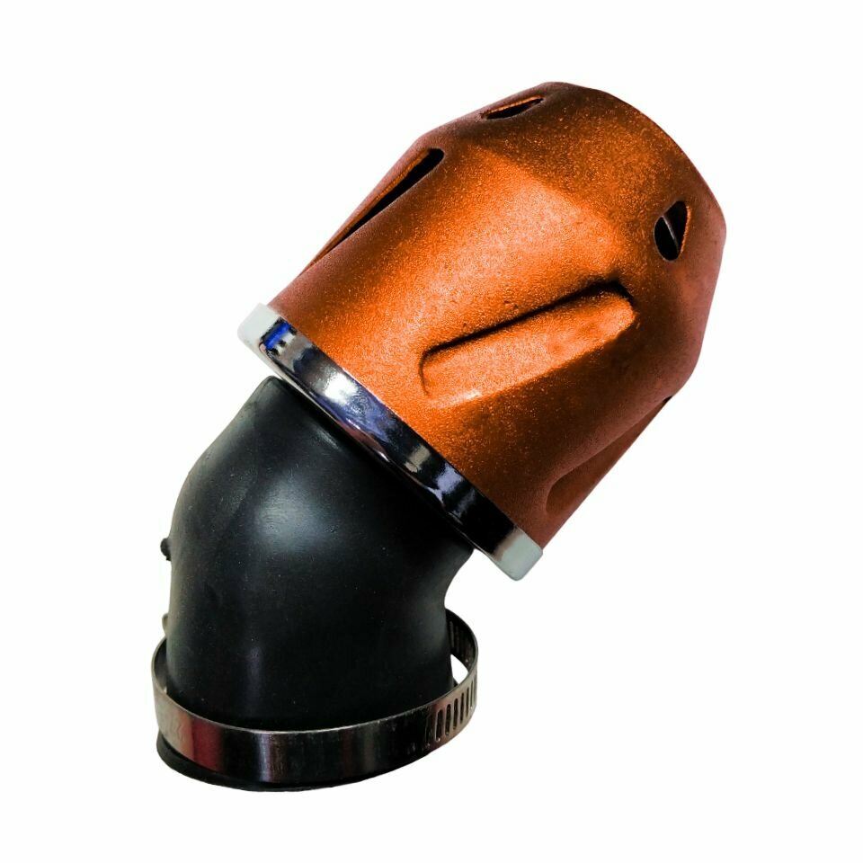 Фильтр воздушный нулевик неон Корпус оранжевый d42mm под углом 45 гр Иж Восход Минск Урал