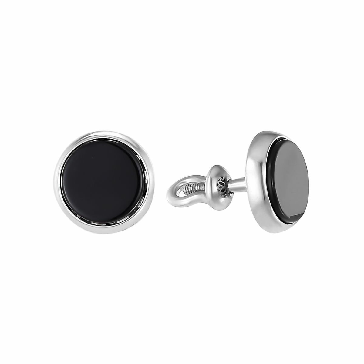 Серьги, серебро, 925 проба, родирование, оникс