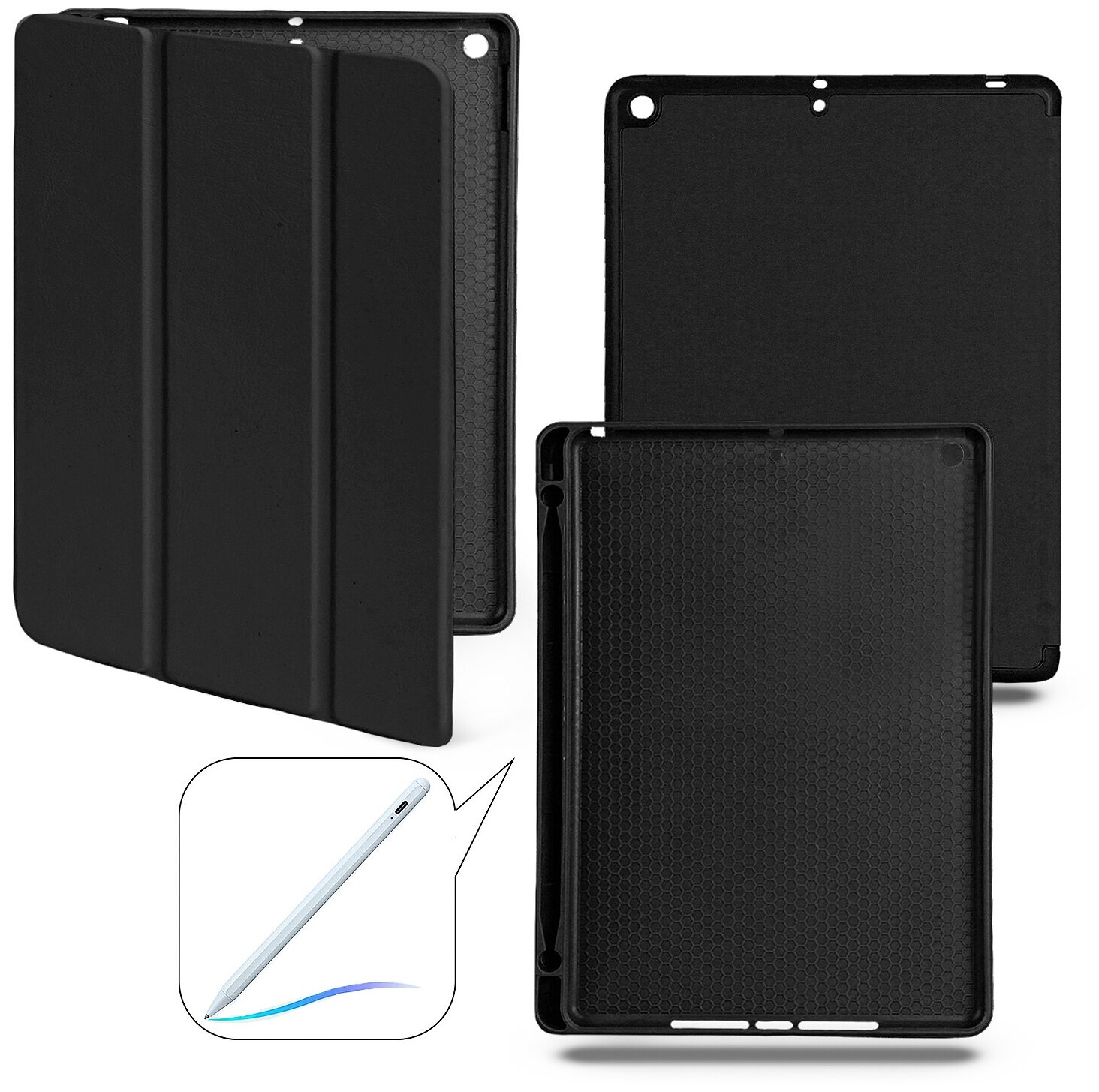 Чехол-книжка iPd 10.2 (2019/2020/2021) Smart case (Pencil) Black №8