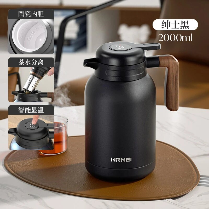 Xiaomi Термос 2 л нержавеющая сталь черный 2L, Black