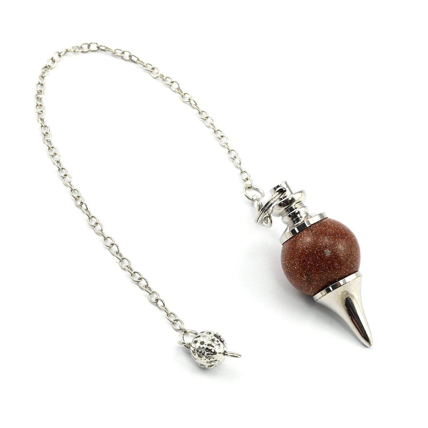 Маятник купол из авантюрина оранжевого 18*18*41мм .