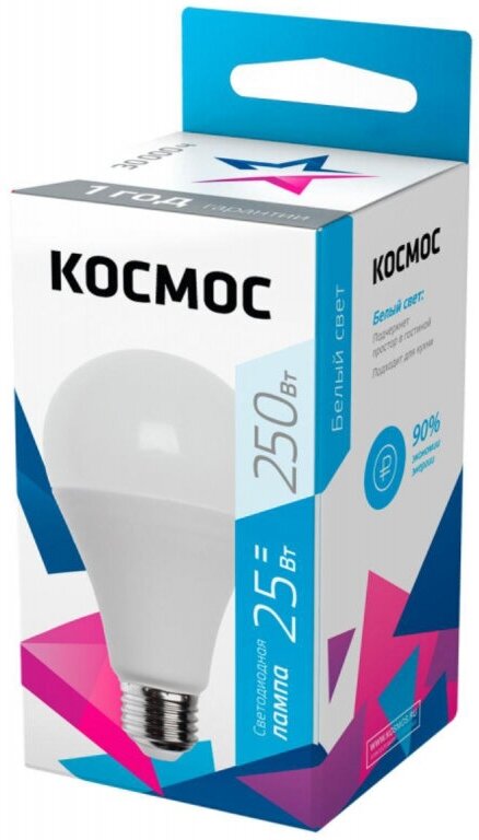 Лампа светодиодная A65 25Вт 4500К E27 220В космос LkecLED25wA65E2745