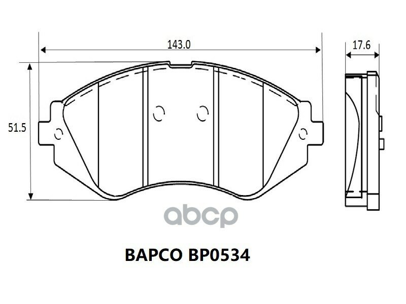 Колодки тормозные дисковые передние BAPCO арт. BP0534