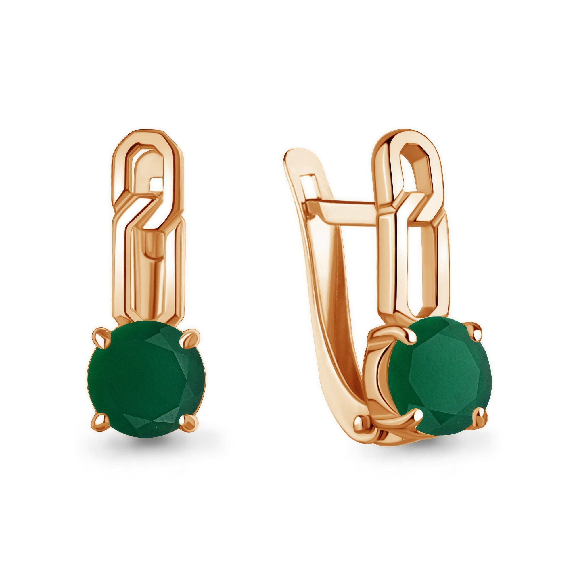 Серьги Diamant online, серебро, 925 проба, золочение, агат