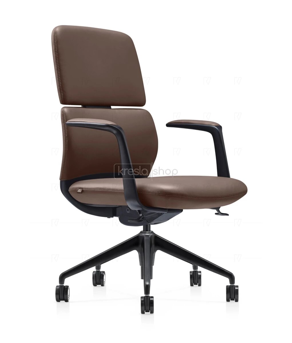 Кресло для руководителя Riva Design Венетто-М / Venetto-M FK013-B12 коричневая кожа