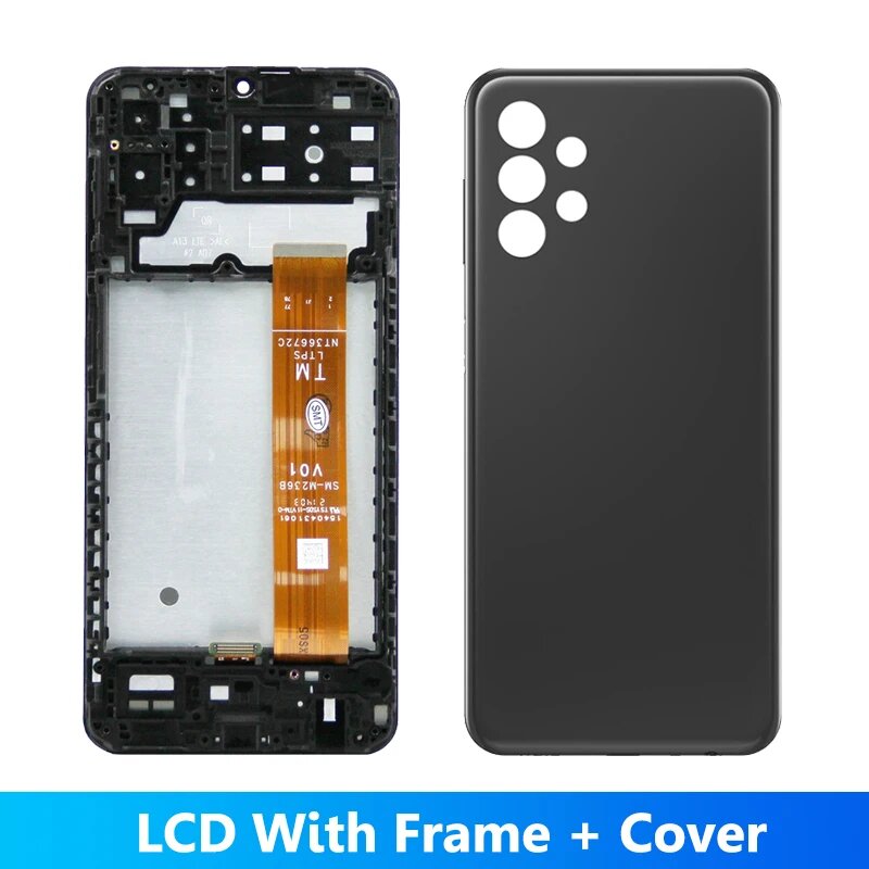 6,5 "OLED для Samsung Galaxy A13 4G, замена, ЖК-дисплей для Samsung A135 A135F SM-A135F/DS дигитайзер сенсорного экрана с рамкой Frame BlackCover