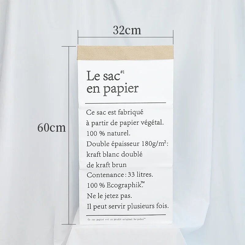 Бплиас бумажный фон для фотосъемки kraft paper bag White L