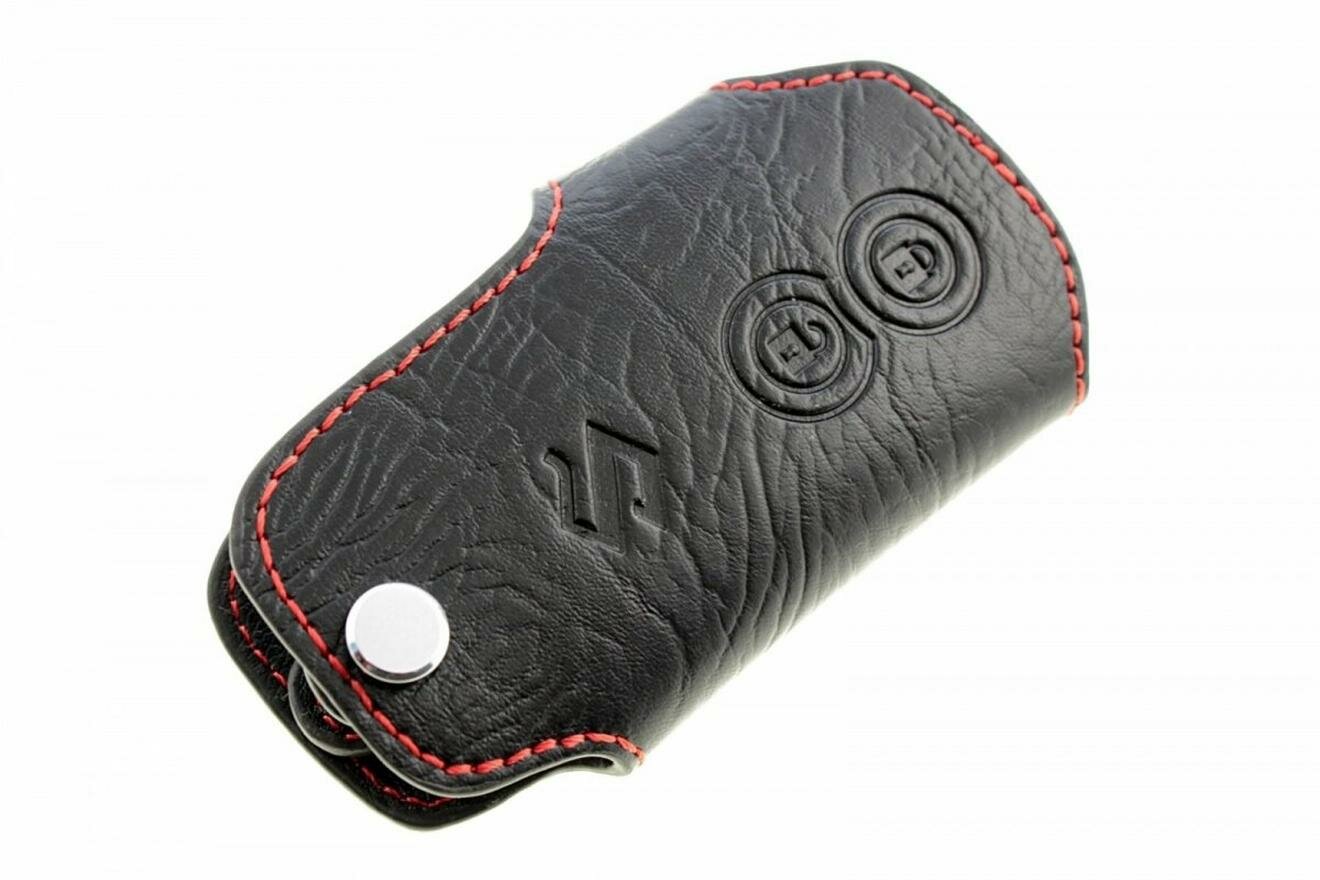 Чехол BGT для автомобильного ключа Suzuki (Сузуки), кожа, влагозащитный, ударопрочный, черный