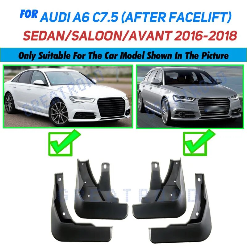 Автомобильные брызговики, брызговики, брызговики для аксессуаров для крыльев для Audi A6 (C7.5), личная подтяжка, модель 2016 2017 2018