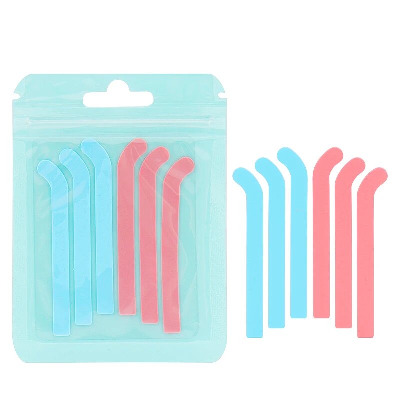 6 шт, силиконовые ленты для наращивания ресниц hook blue pink