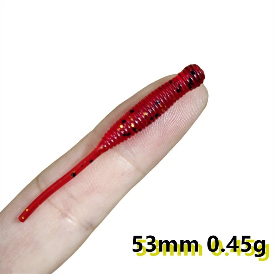 MUKUN Мини мягкие черви для рыбалки 10 шт Красный, GD40 10pcs 02