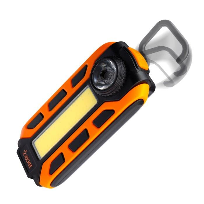 Фонарь светильник рабоч серия космос (KOS703B)/5ВтCOB+1ВтLED/кол линза/3xAAА/ABSпл/магнит/крюк/зажим KOS703B