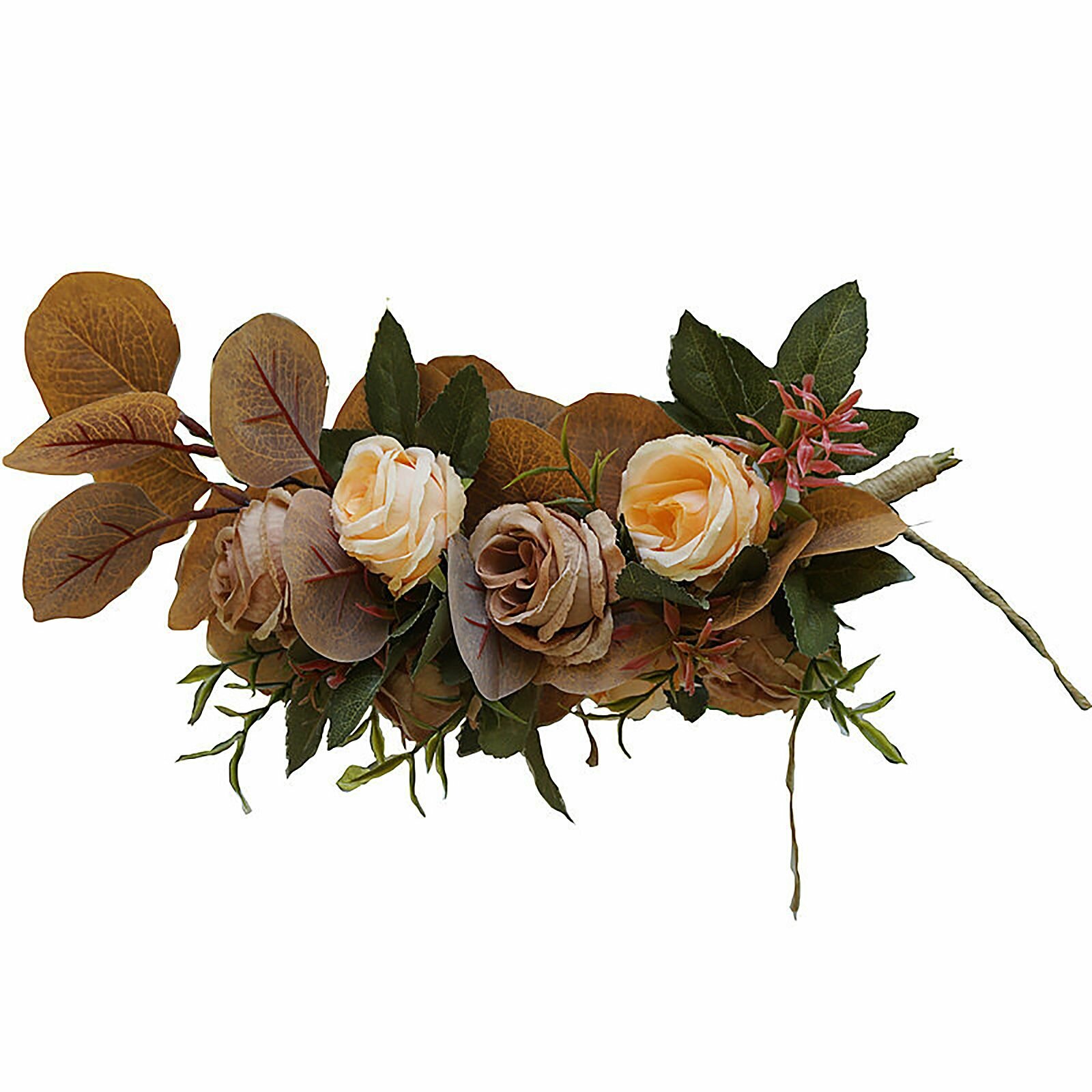 Декор стула на фоне осенних листьев, цветочное украшение стула для банкета с реалистичным дизайном листьев, идеально подходит для декора свадеб, вечеринок и мероприятий