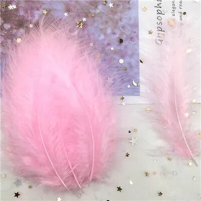 Розовые перья индейки для рукоделия, Pink 50p