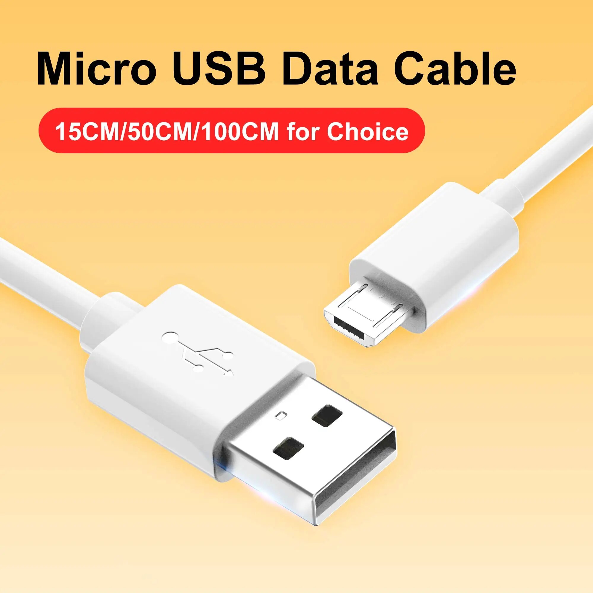 Micro USB кабель черный 15 см — фото 1