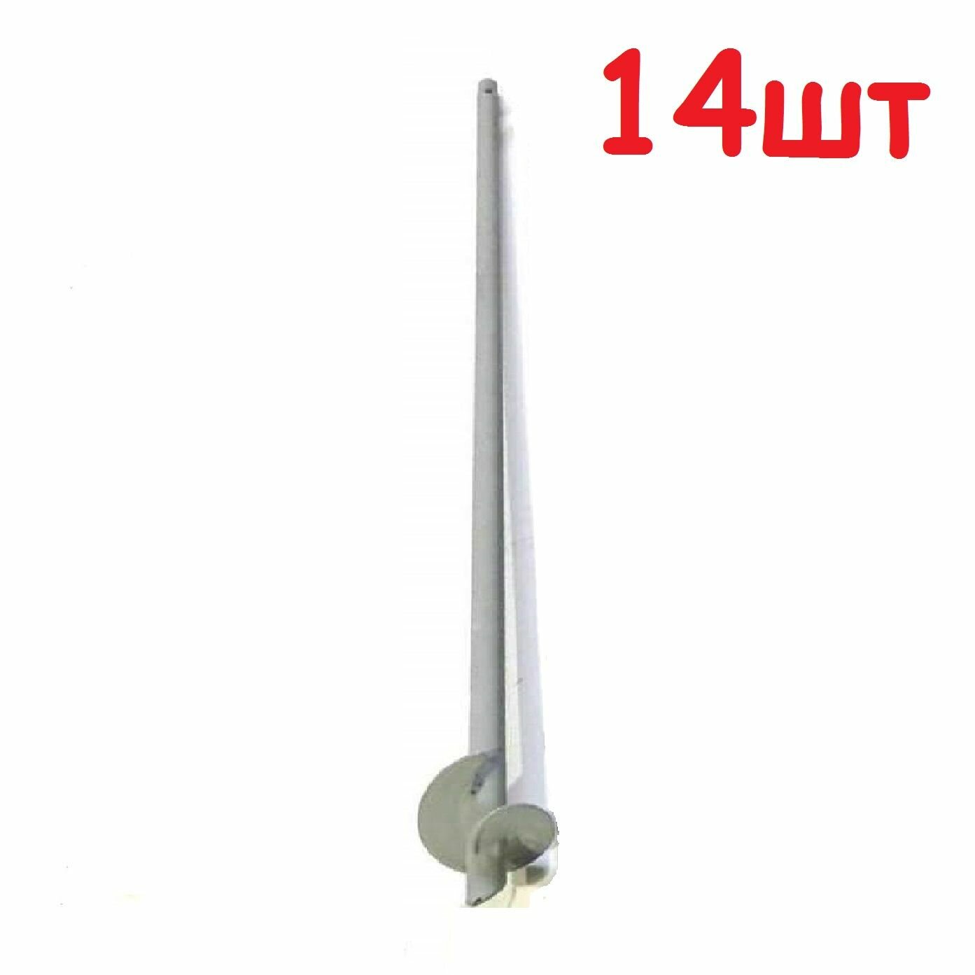 Шнековый анкер Аншнек трубчатый окрашенный 75см х 16мм, шнек 60мм, 14шт