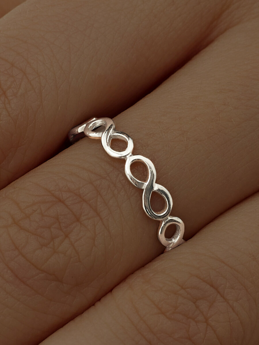 Кольцо тонкое, серебро, 925 проба, родирование