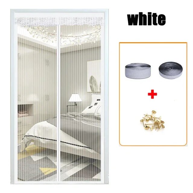Магнитная москитная сетка для двери 80x2100 см Белый, 100x 210CM, white