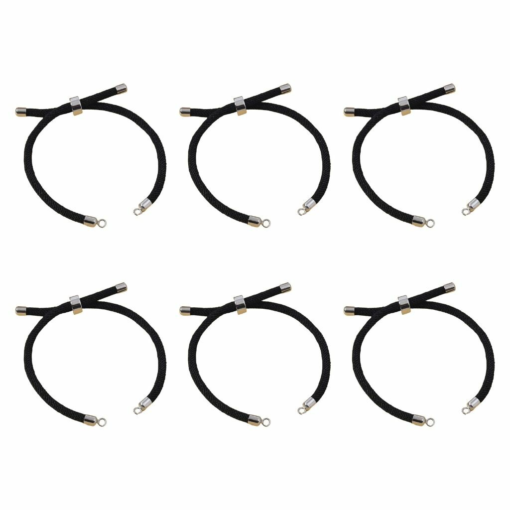 6 готовых веревочек для рук, которые можно носить с бисером своими руками-черный