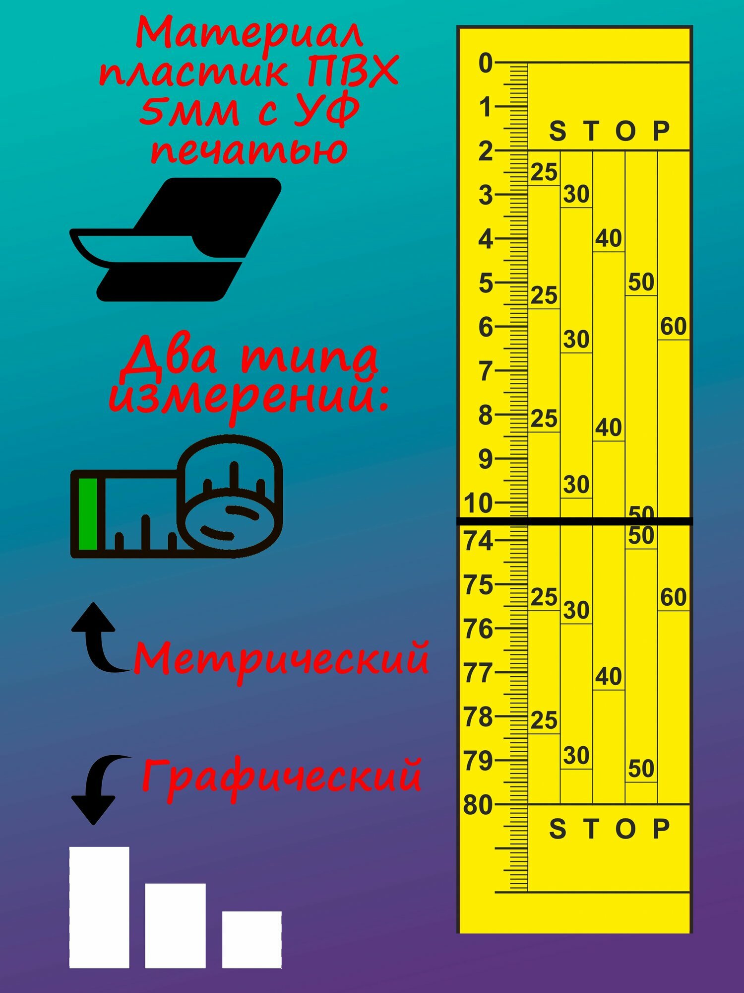 Линейка на пластике для пилорамы 3мм пропил, 85см, 5 размеров распила.