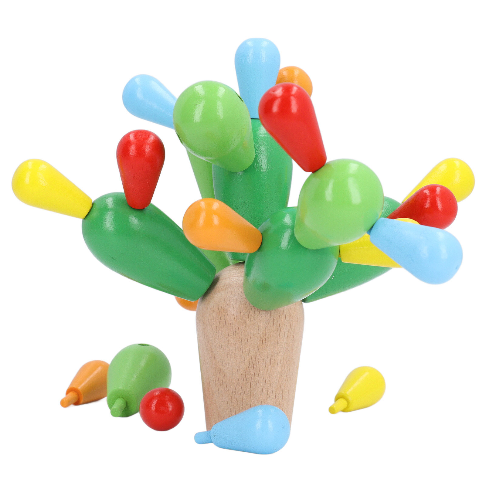 Игрушка-балансир "Кактус" из липы, сборный блок в форме кактуса для раннего развития