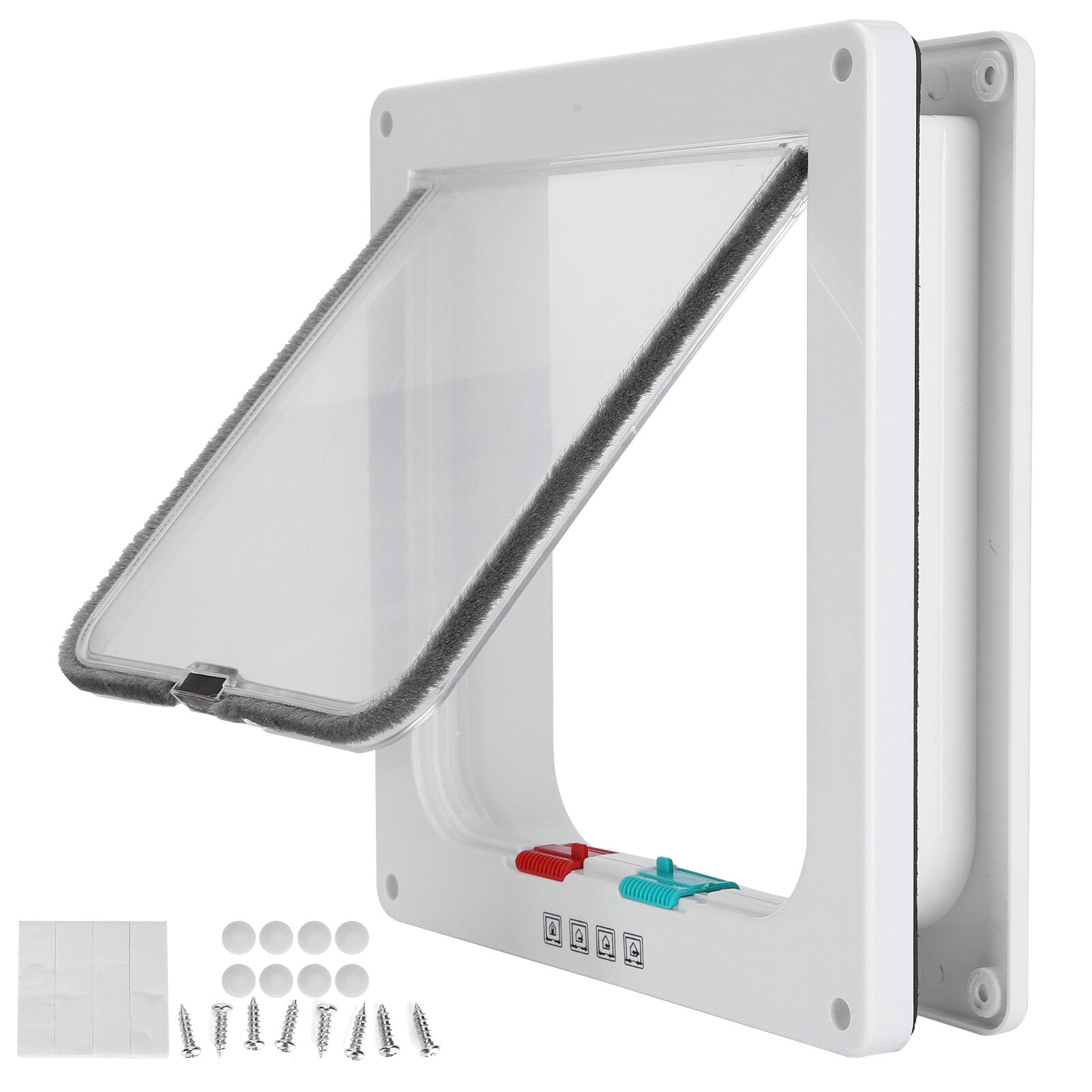 Кошачья блокировка. Дверь клапана кошачья дверь пластиковая маленькие домашние ворота домохозяйства домашних животных.