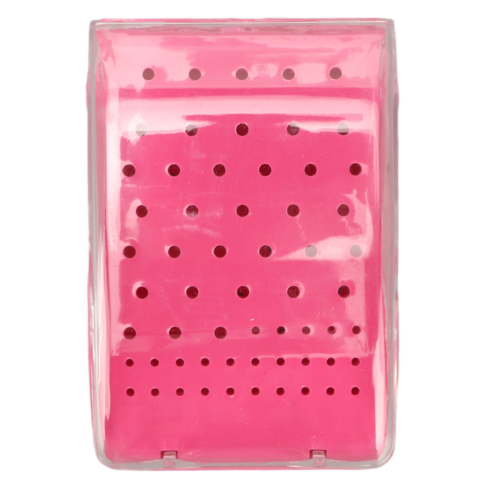 Автоклавируемый чехол-органайзер для стоматологических боров, прямоугольный держатель для чистки боров с 60 отверстиями, коробка для стоматологической больницы, розовый