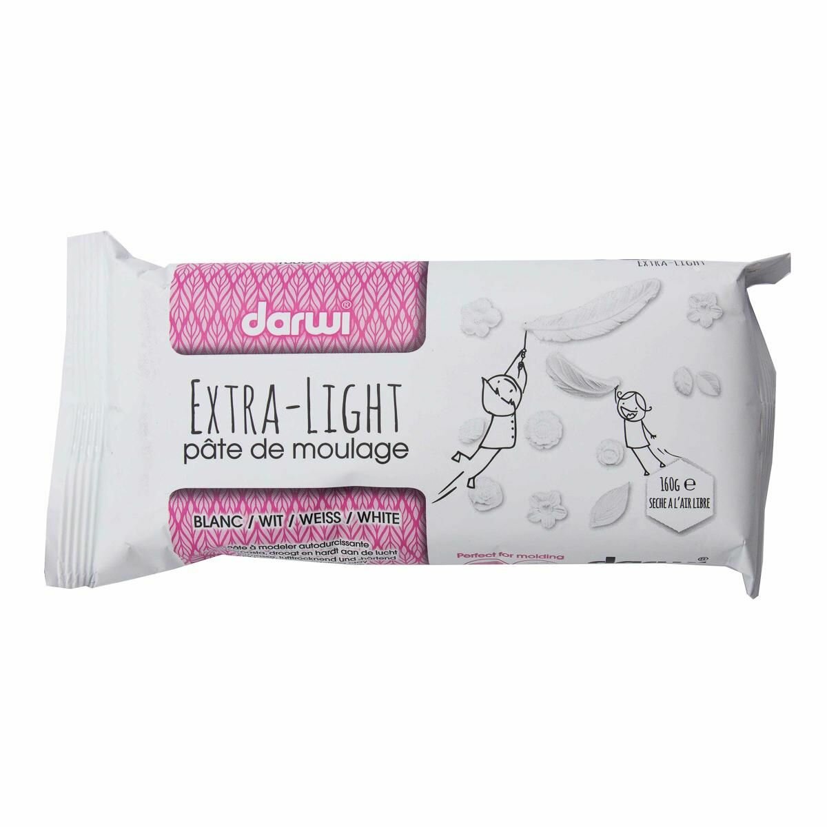 Масса для лепки Darwi "Extra Light", самоотвердевающая, белая, 160 г, DA0840160000