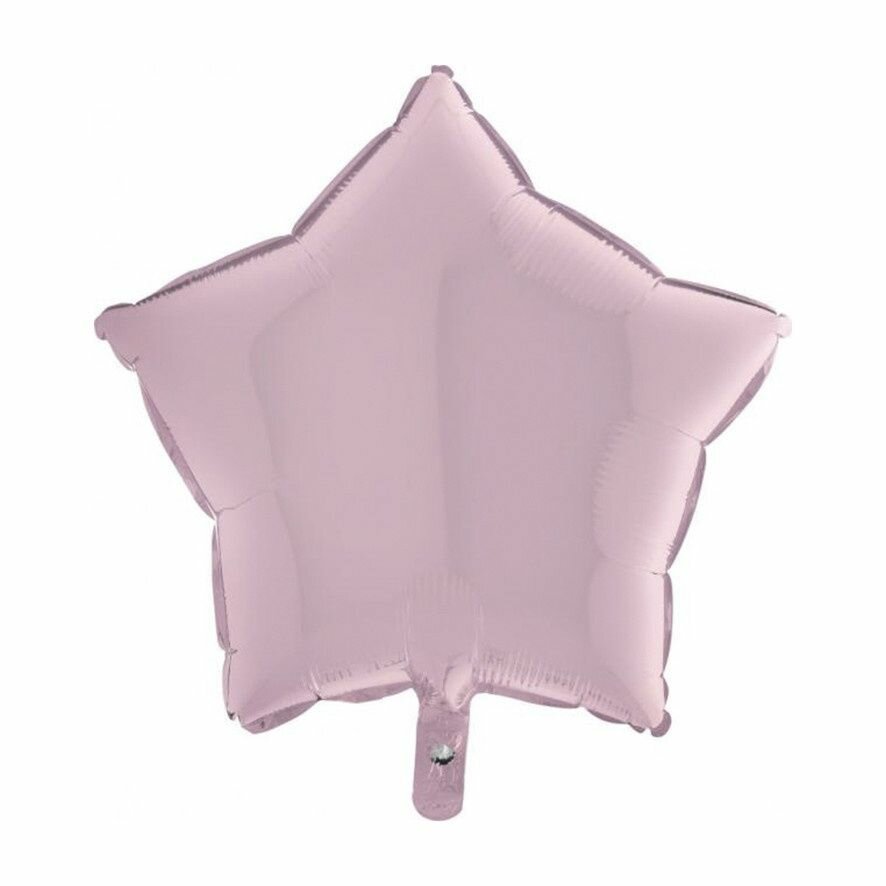 Воздушный шар Веселая затея "Звезда", без рисунка, Пастель, Pink, 18 дюймов
