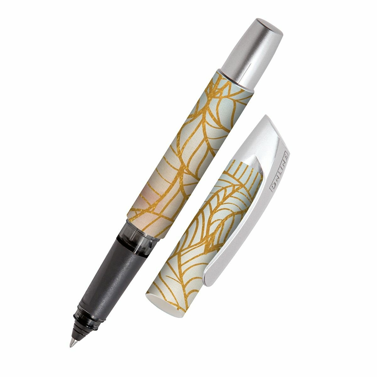 Ручка-роллер ONLINE "Campus", с синим картриджем, толщина линии 0,7 мм, принт Золотые листья
