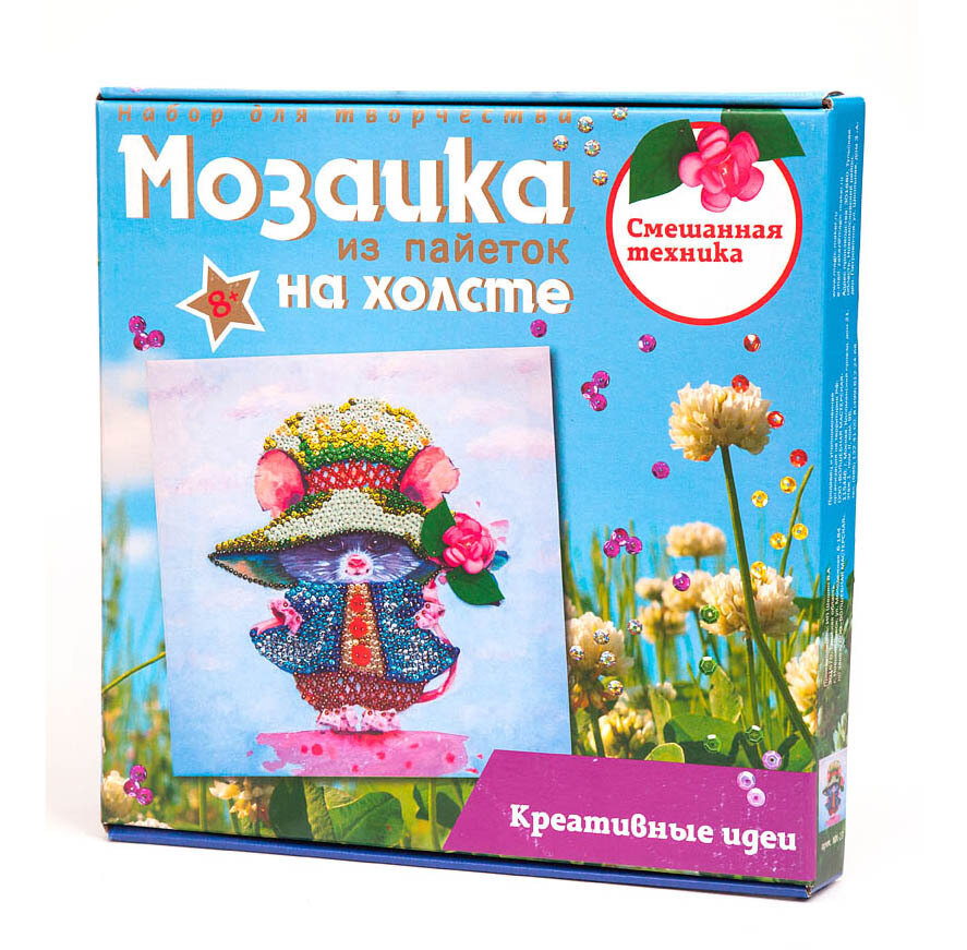 Мозаика из пайеток Волшебная мастерская "Мышка" на холсте (МХ-23)