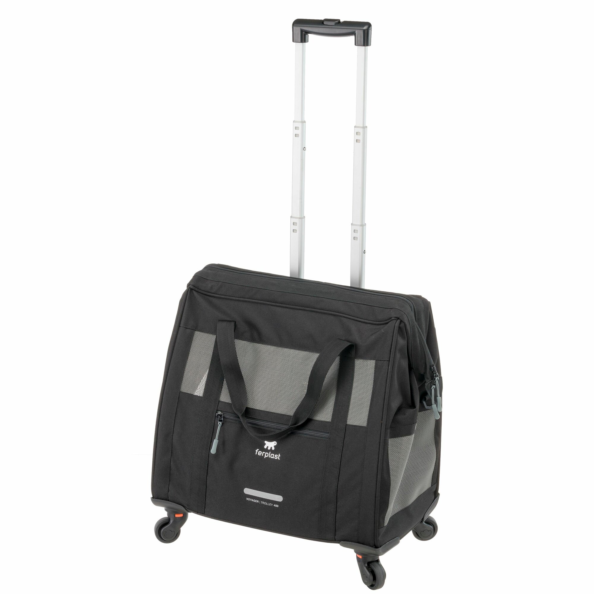 Тележка-переноска Ferplast VOYAGER TROLLEY 450 для собак и кошек, черная, 46,5x26,5x50 см