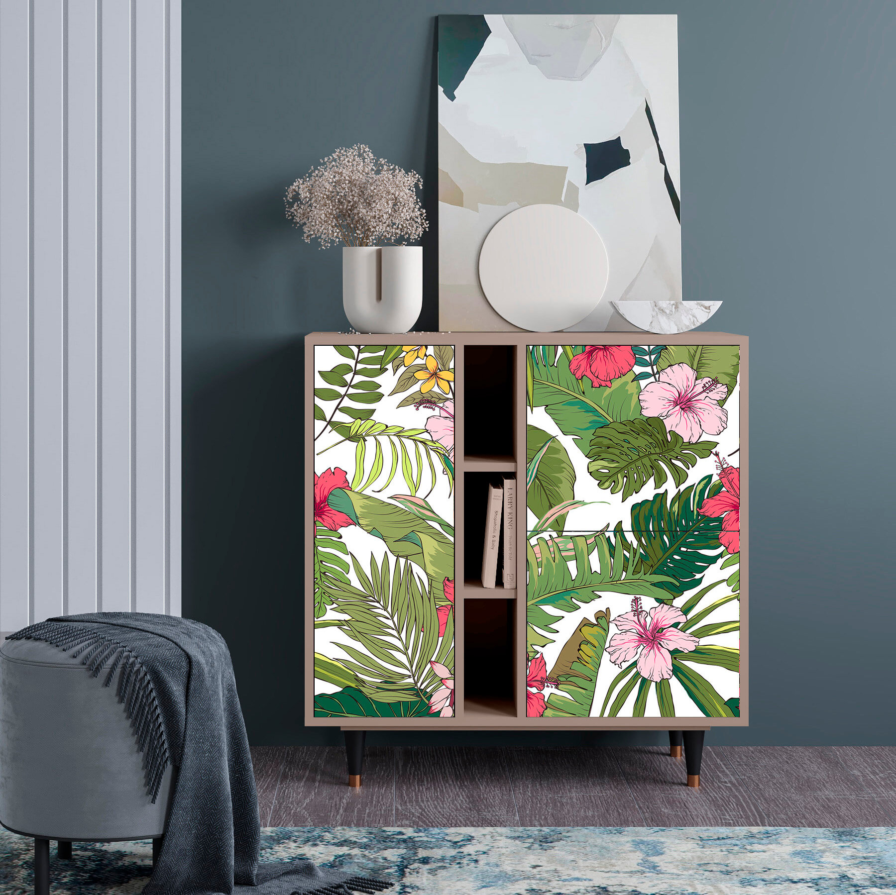 Комод - STORYZ - BS5 Verdant Tropics, Размер - 94 x 96 x 41 см, Цвет корпуса - , Бежевый